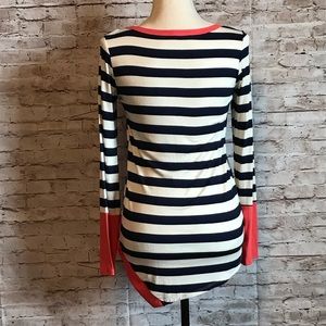 Tops | Navy And Rose Striped Raglan Top | Poshmark